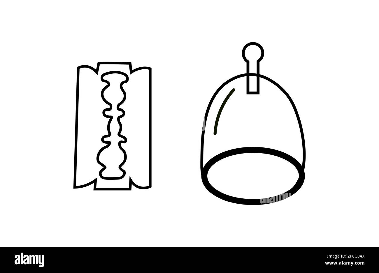 Cupping therapy doodle style line art. Hijama concept illustration ...