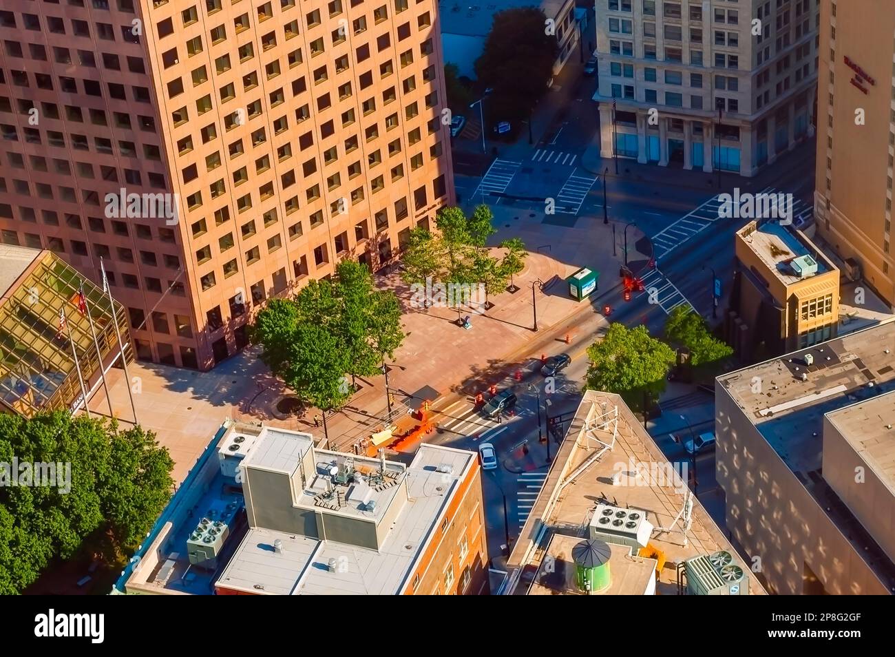 The intersection of John Wesley Dobbs Av. and Peachtree st., as visible ...