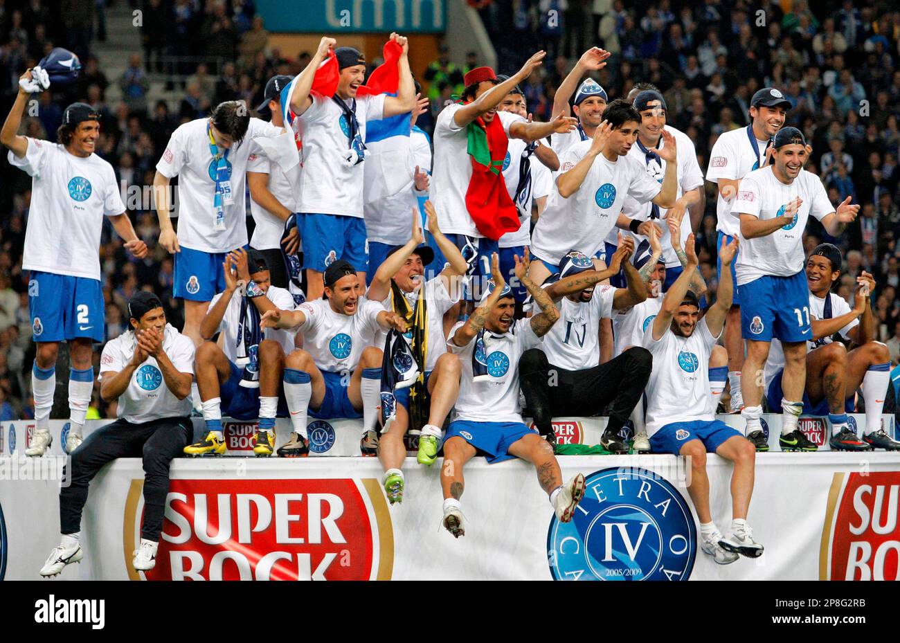 FC Porto players celebrate winning the Portuguese soccer league, two ...