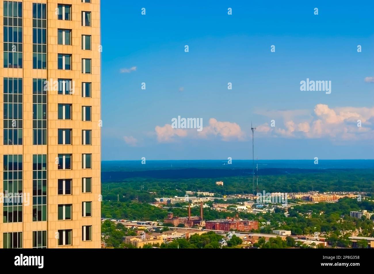 Atlanta landscape and a part of the Ritz-Carlton hotel located in 181 ...