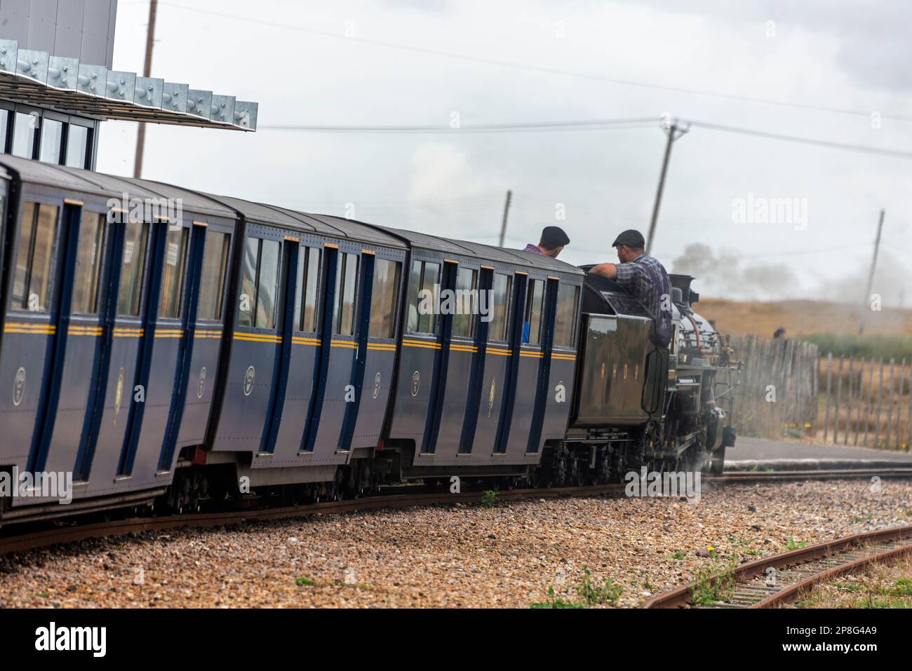 The Romney, Hythe & Dymchurch (RH&DR) miniature steam train trundles ...