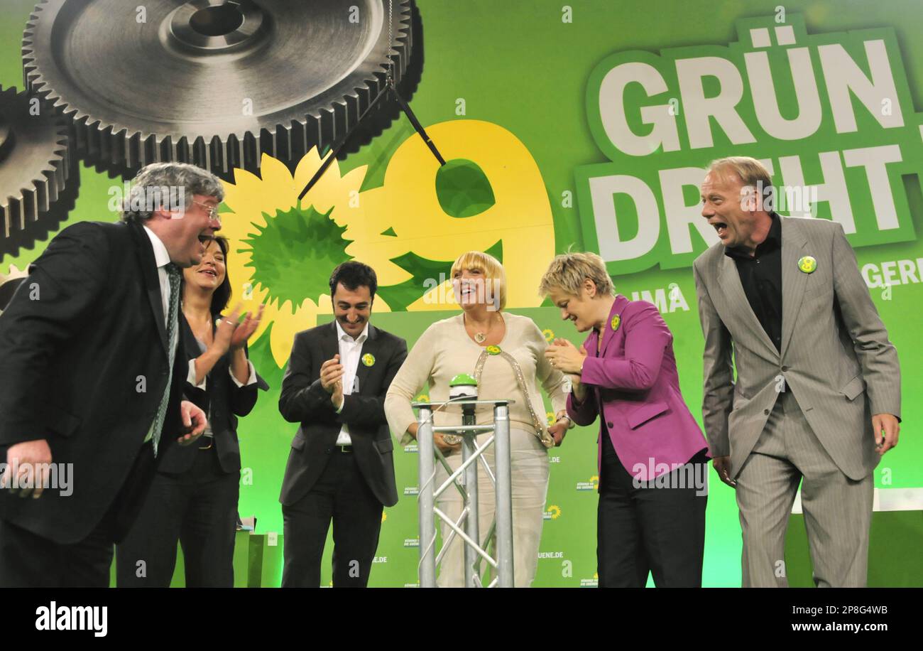 Die Spitzenkandidaten der Gruenen fuer den Europawahlkampf, von links ...