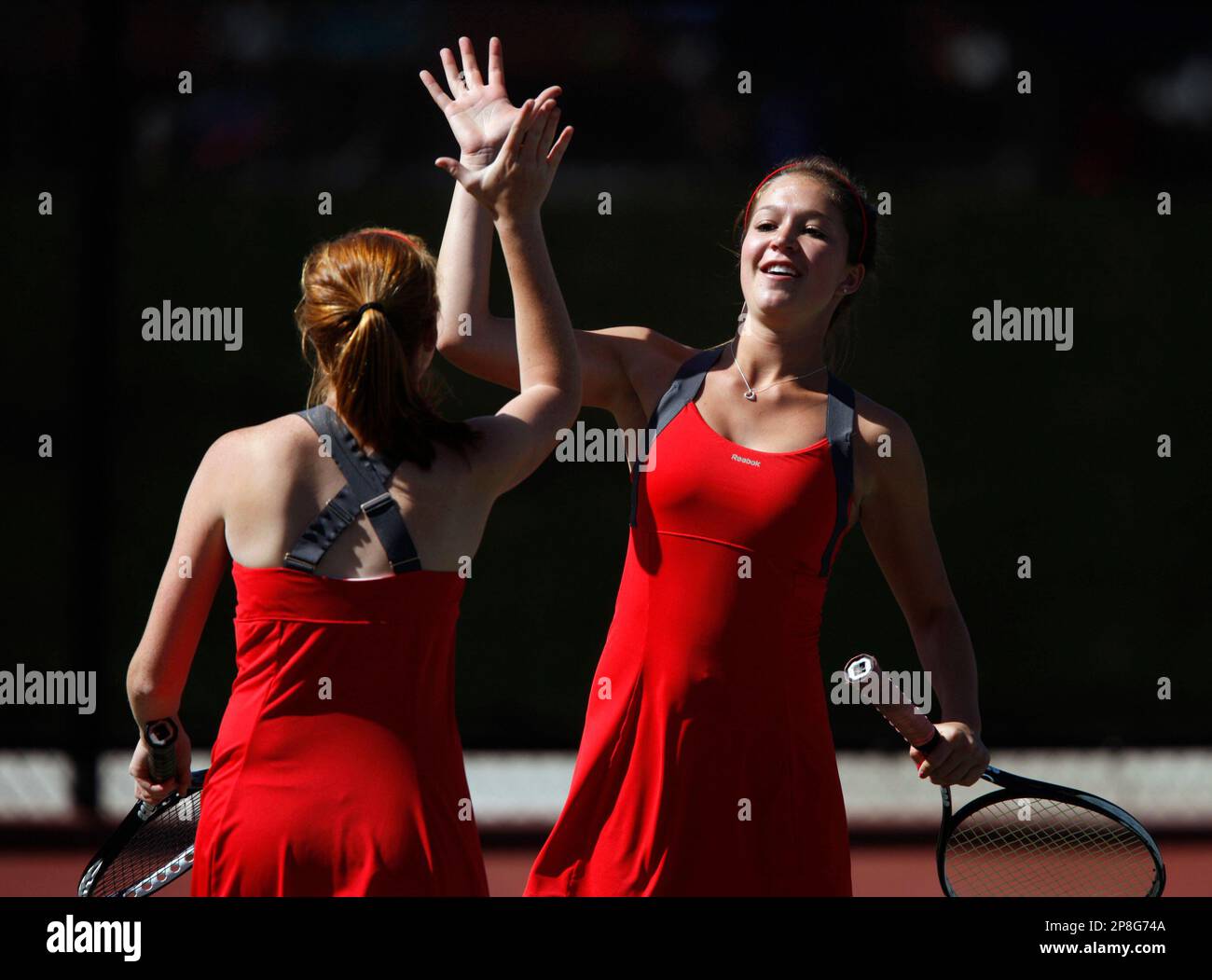 Cherry Creek's Caitlyn Shafner, right, and Stephanie McCauley celebrate ...