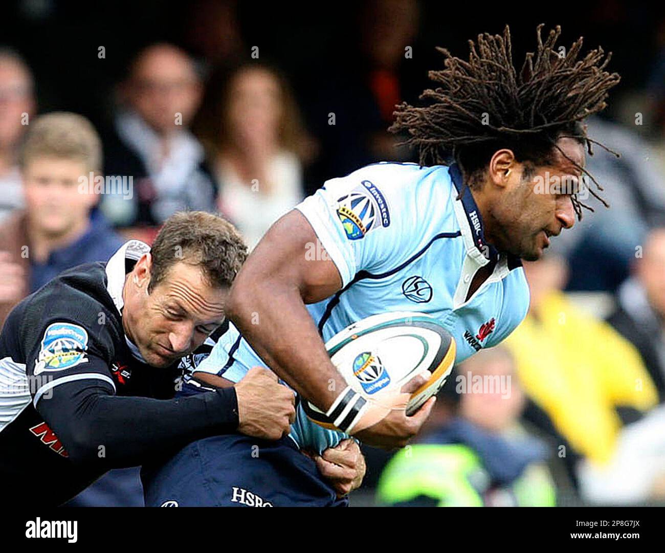 South Africa's Shark's Stefan Terblanche tackles Australia's Waratahs ...