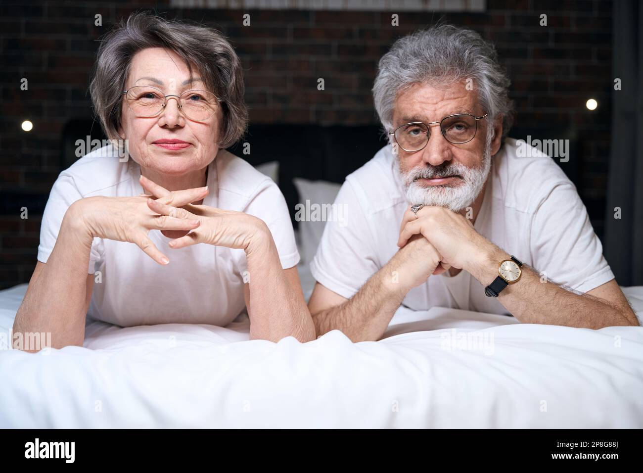 Elder couple sleep hi-res stock photography and images - Alamy