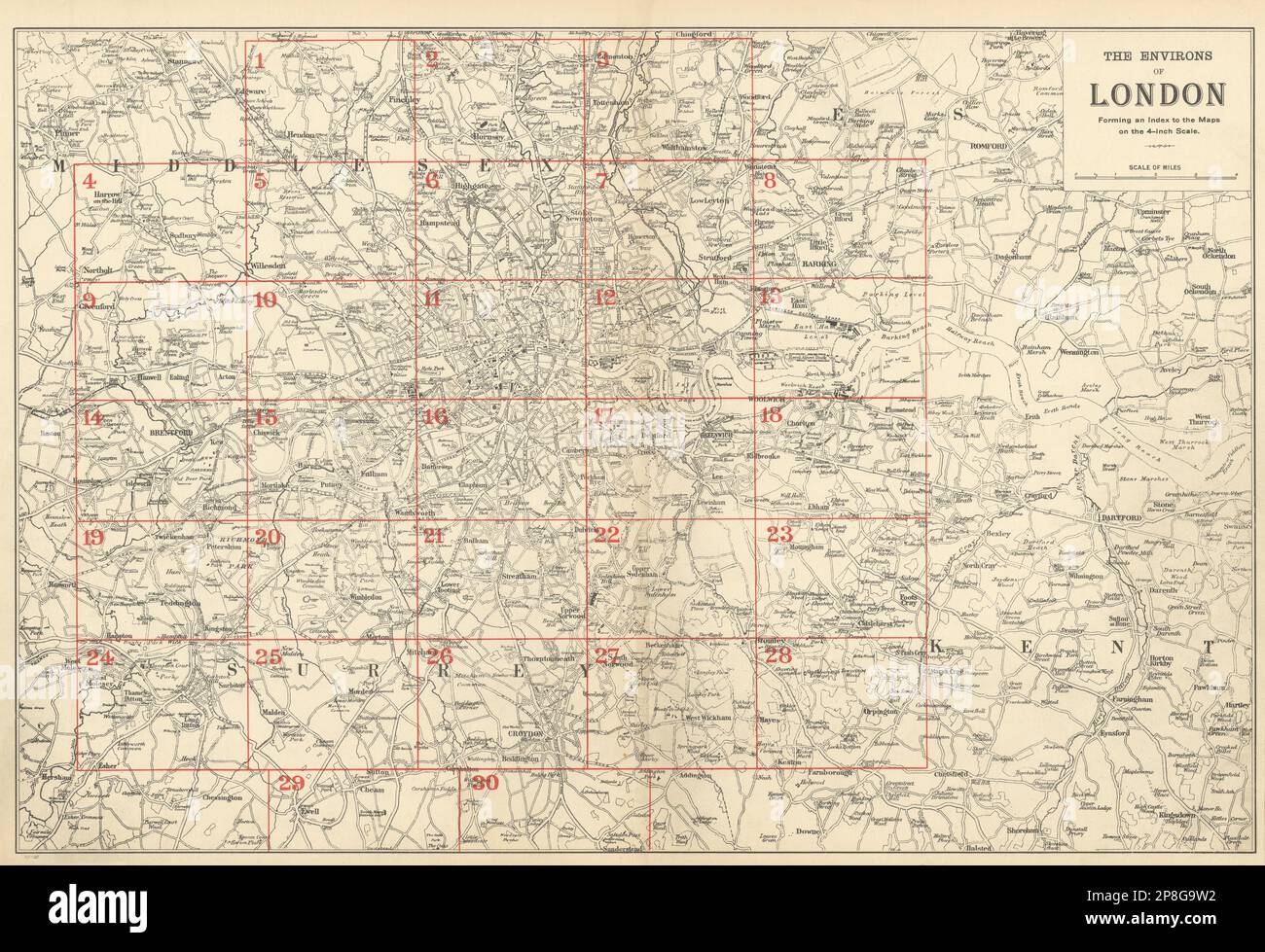GREATER LONDON ENVIRONS. General Index map to 4 inch scale maps. BACON ...