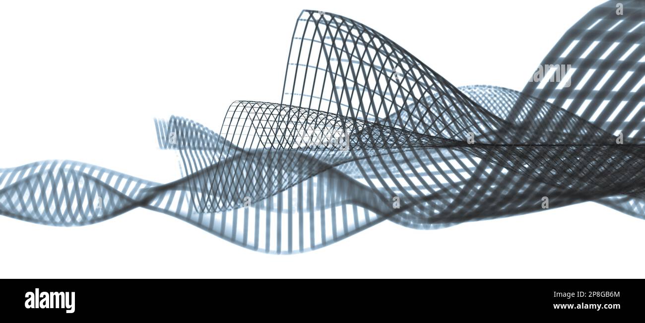 Abstract Illustration Of Wireframe Sound Waves Visualization Of Frequency Signals Audio