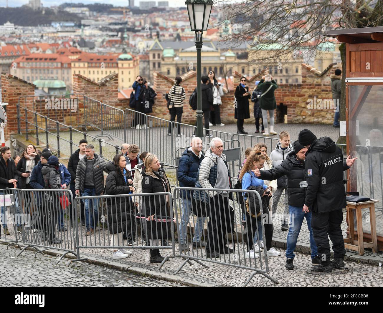 Prague, Czech Republic. 09th Mar, 2023. Police check visitors entering ...