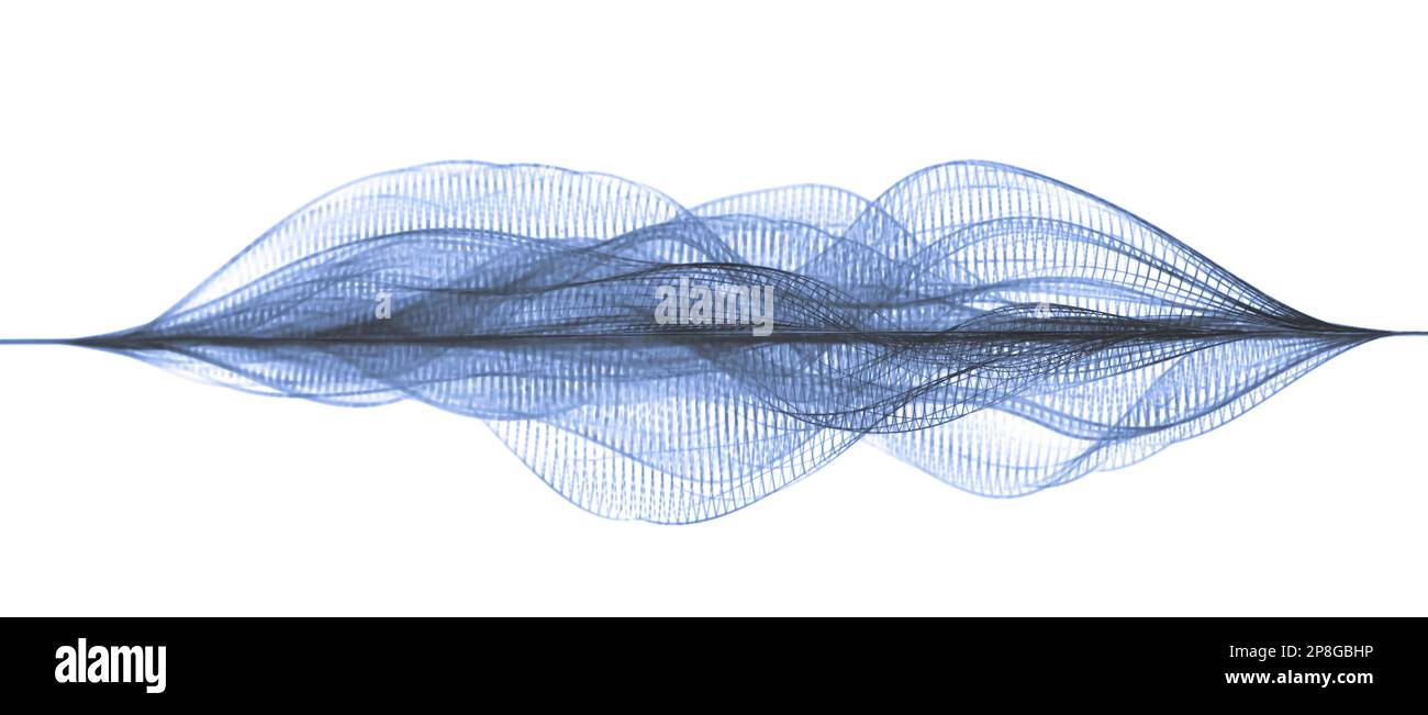 Abstract Wireframe Sound Waves Visualization Of Frequency Signals Audio Wavelengths Conceptual