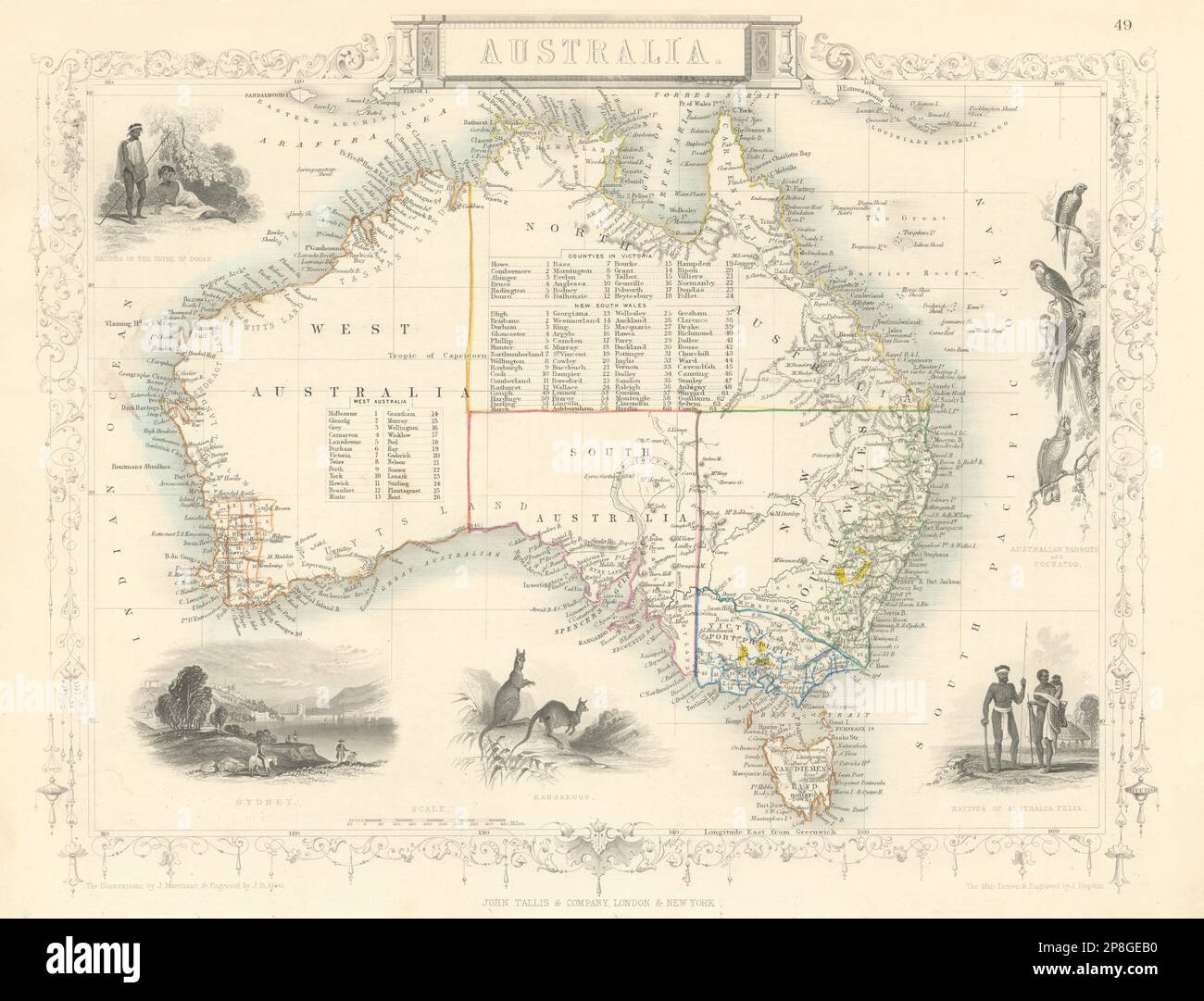 AUSTRALIA. no Queensland (est 1859). Showing Goldfields. TALLIS/RAPKIN ...