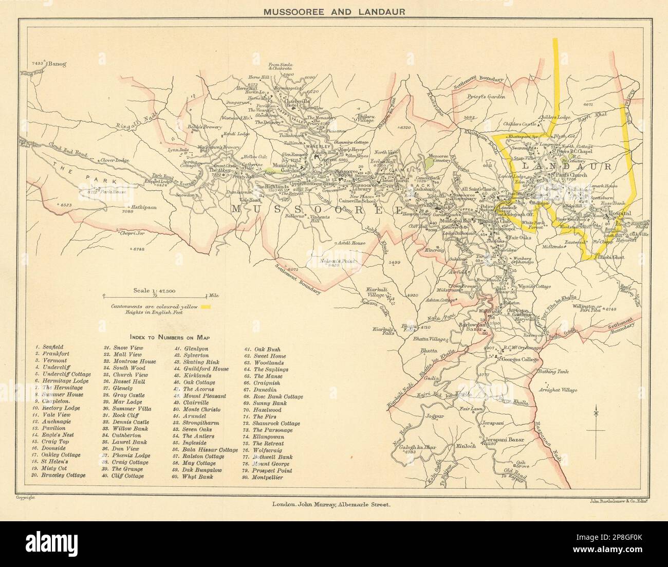 INDIA. Mussoorie hill station & Landour cantonment. Route to Simla ...