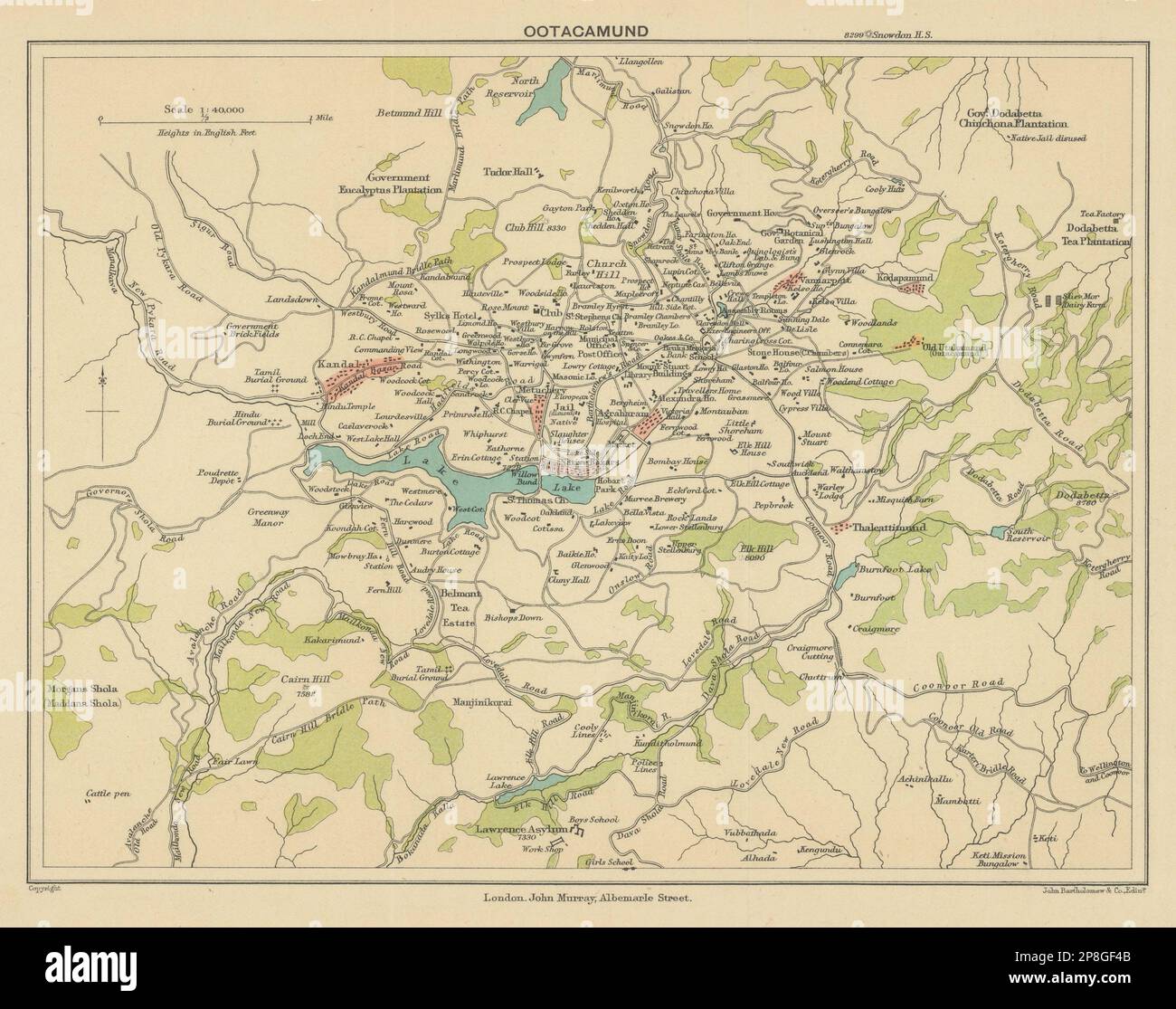 BRITISH INDIA. Ootacamund (Udhagamandalam Udhagai Ooty) Hill Station ...