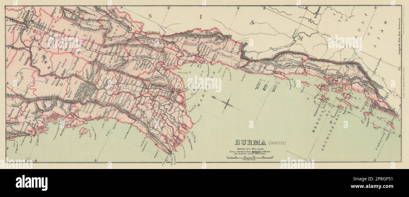 BRITISH INDIA Burma (south). Myanmar. Mergui Archipelago. Martaban Gulf ...