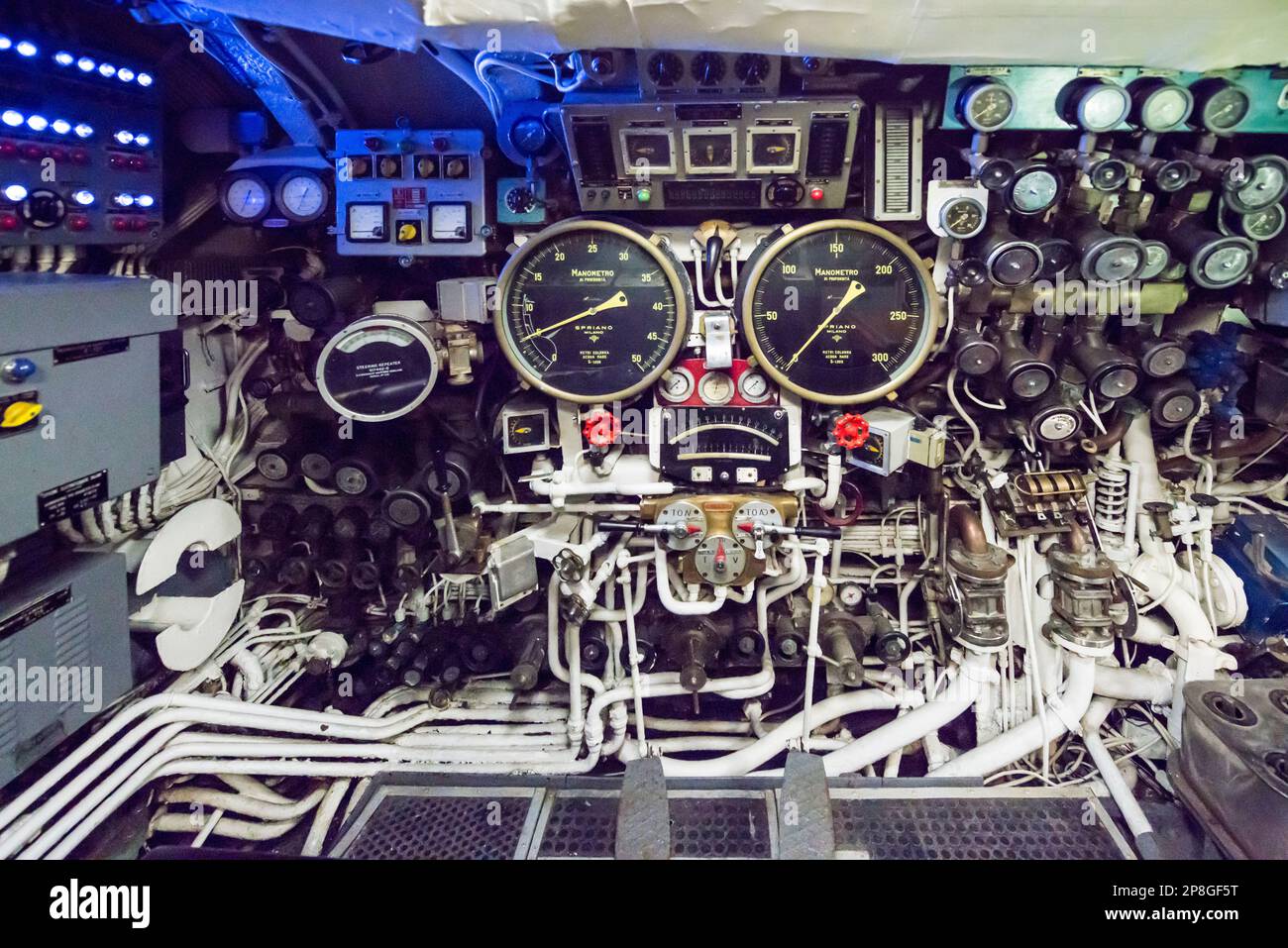 Navigation Instrument Inside a Submarine in Italy Stock Photo - Alamy