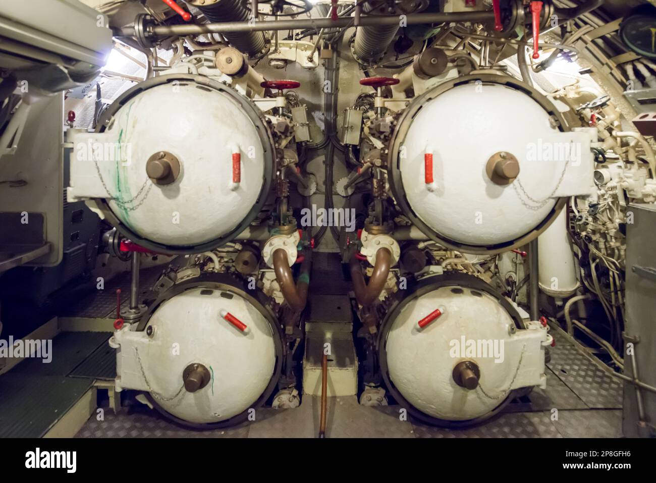 Torpedo Tubes Inside a Submarine in Italy Stock Photo - Alamy