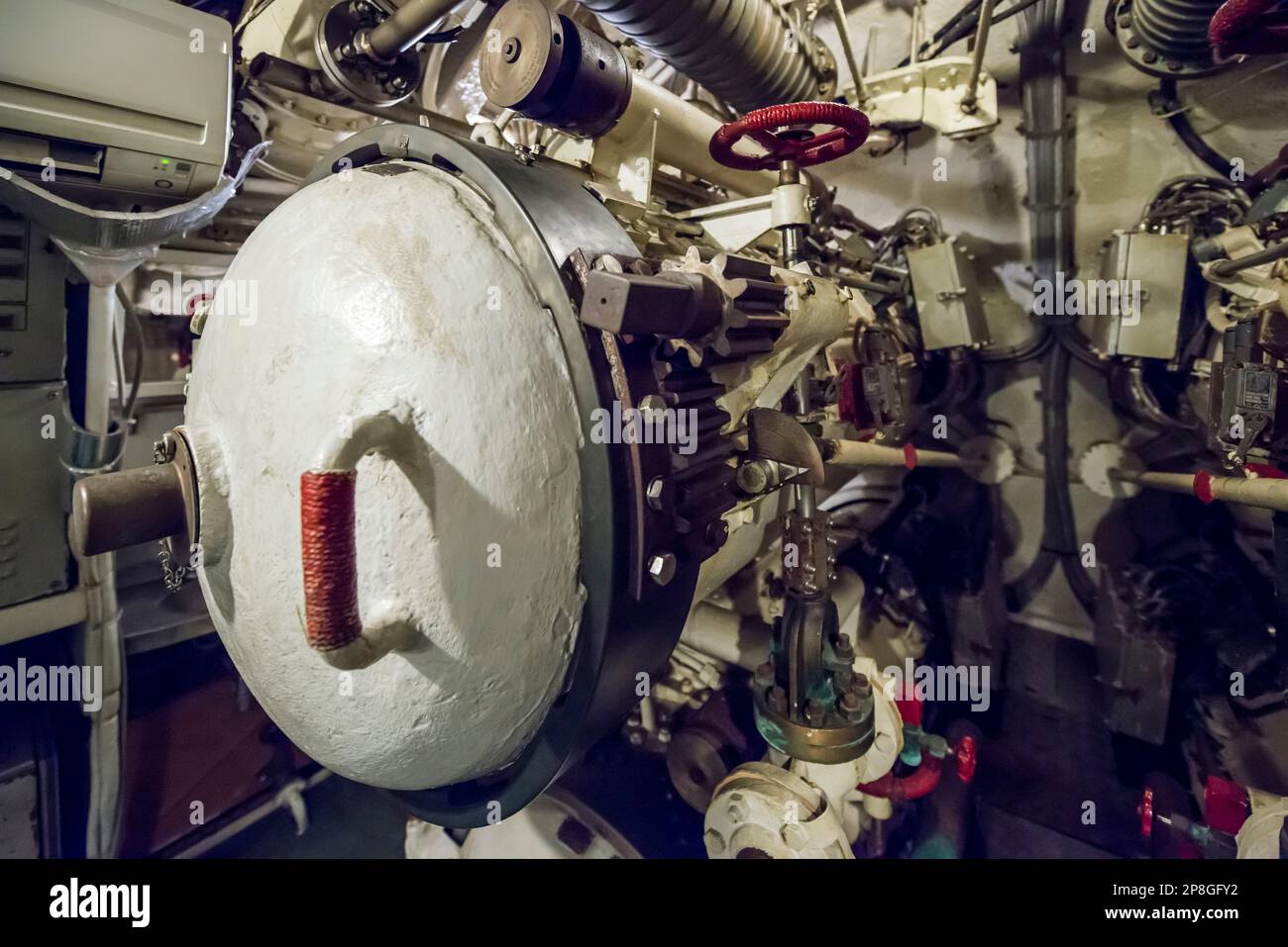 Torpedo Tubes Inside a Submarine in Italy Stock Photo - Alamy