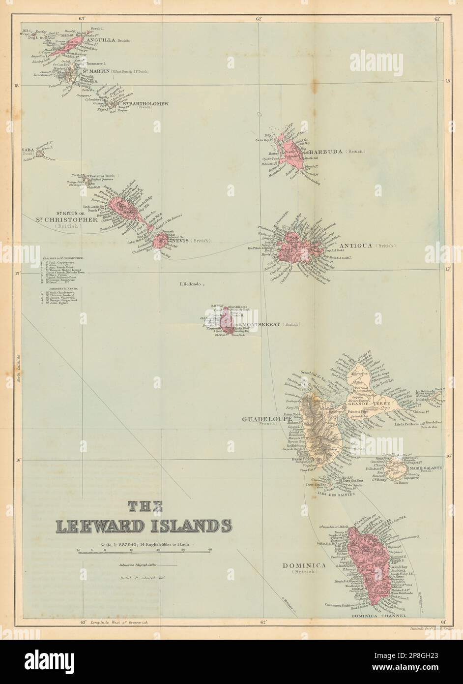 Leeward islands map hi-res stock photography and images - Alamy