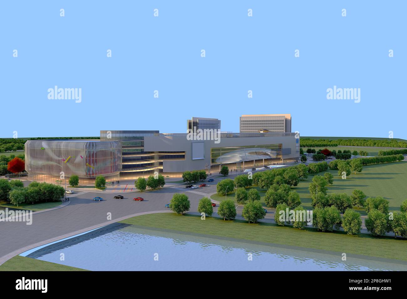 3d render of commercial buildings exterior Stock Photo - Alamy