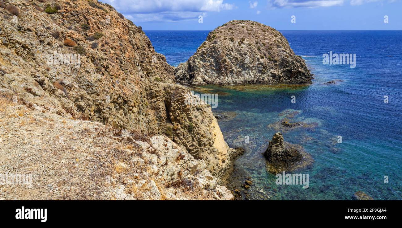 Rocky Coastline and Cliffs, Island of Isleta del Moro, Cabo de Gata ...