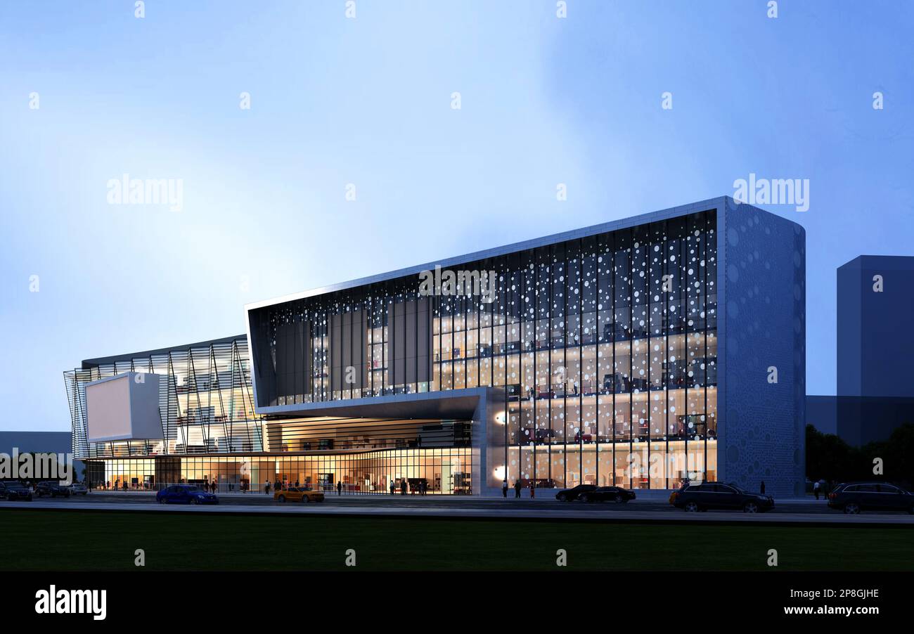 3d render of commercial buildings exterior Stock Photo - Alamy