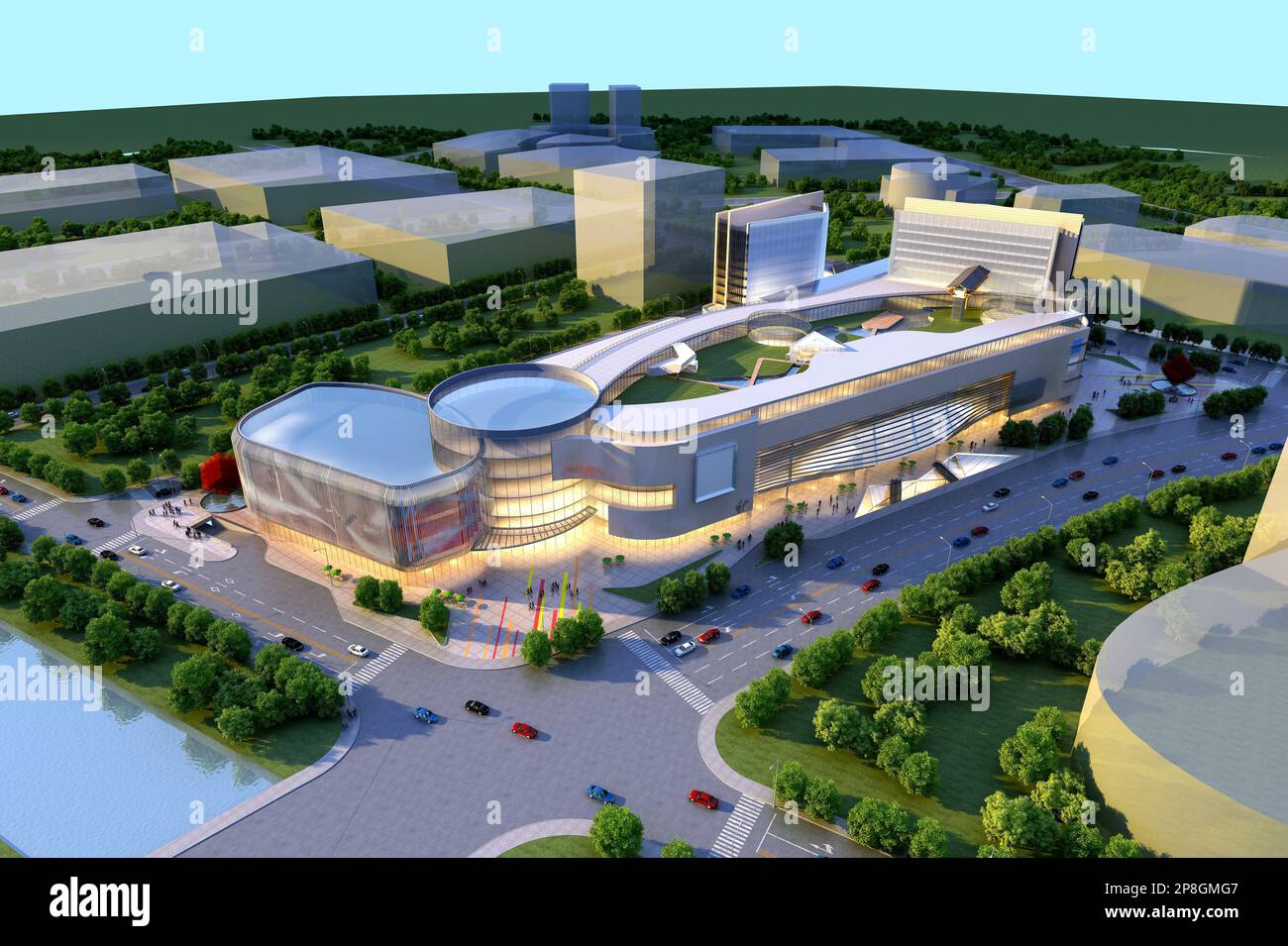 3d render of commercial buildings exterior Stock Photo - Alamy