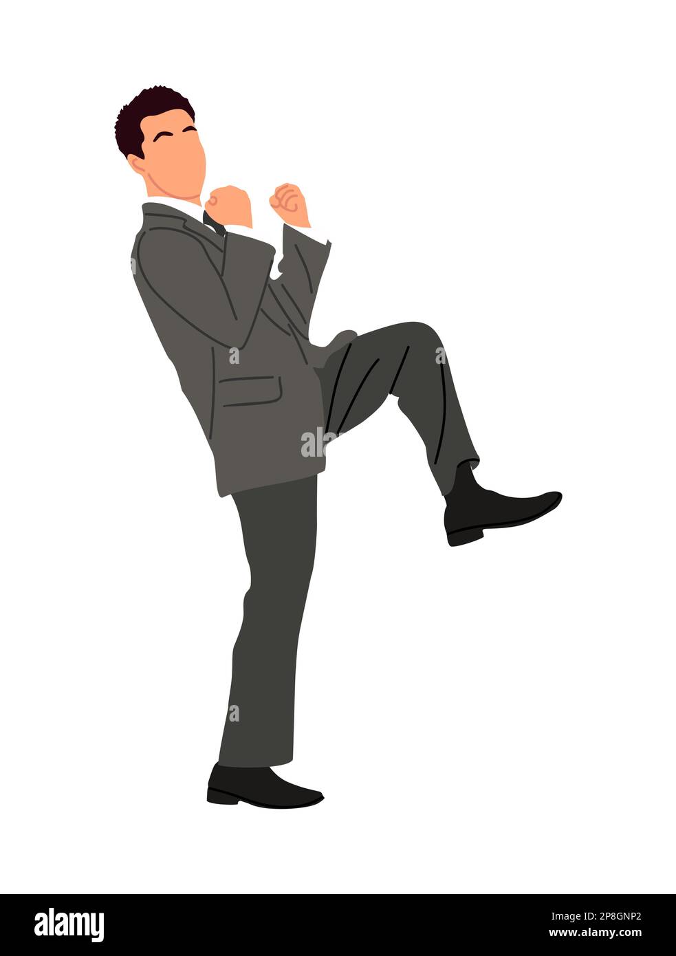 Business man in success and victory pose Stock Vector Image & Art - Alamy