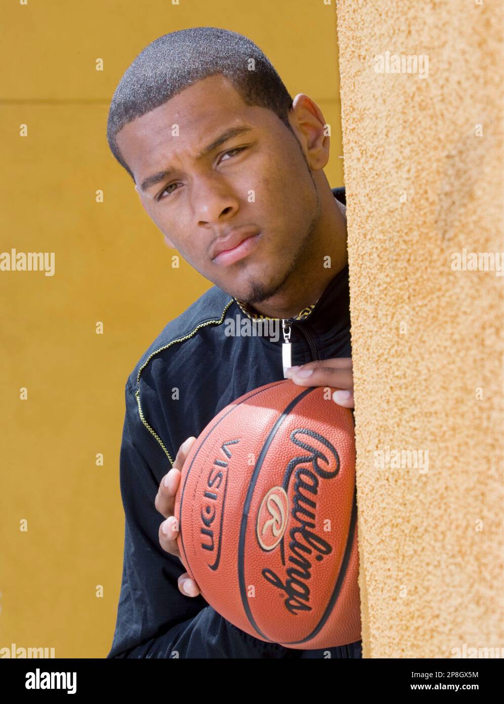 San Diego High School basketball player Jeremy Tyler poses outside his ...