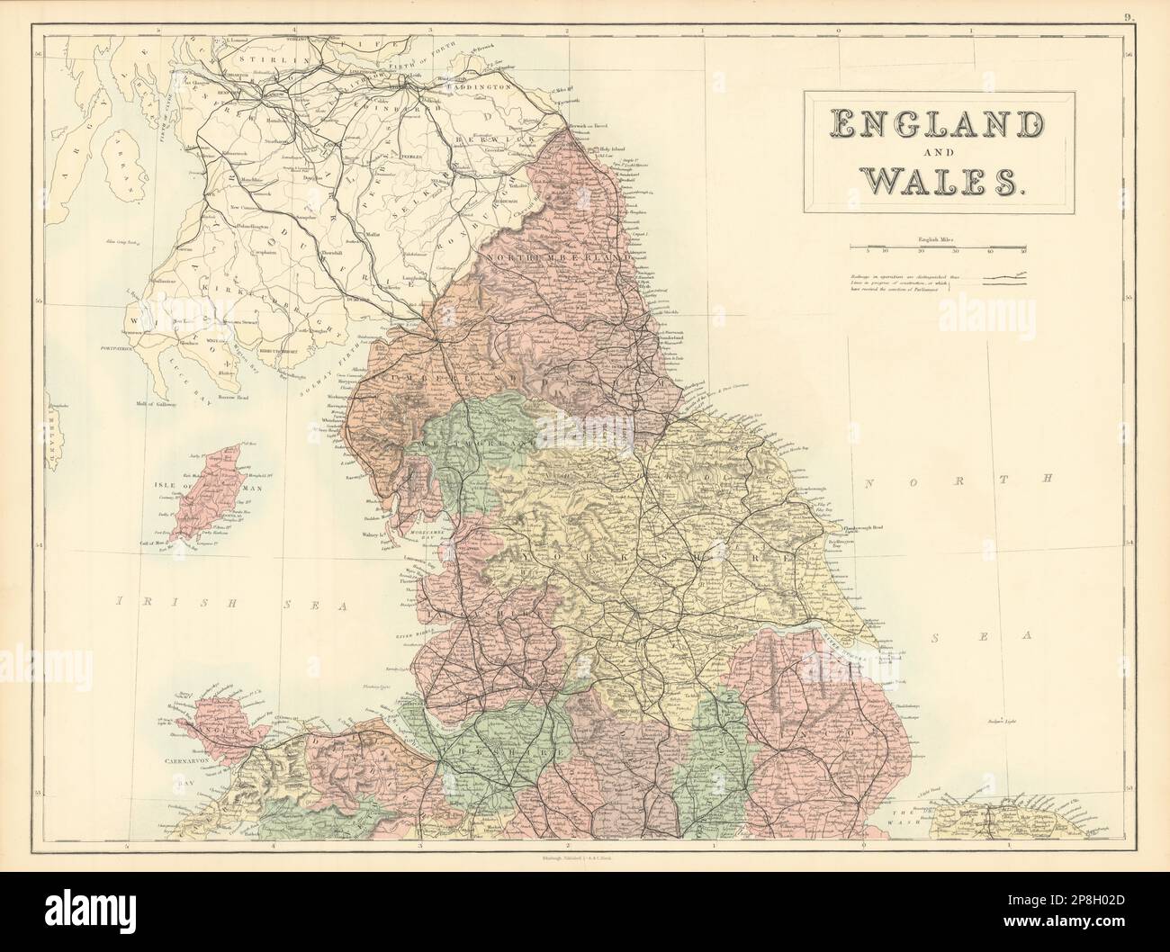 England & Wales North Sheet. Yorkshire Lancashire. BARTHOLOMEW 1862 old ...