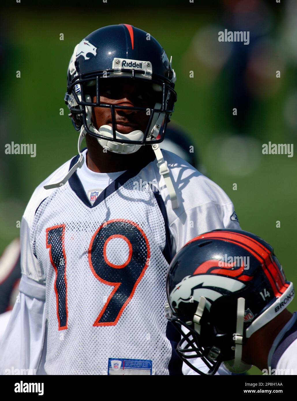 Denver Broncos wide receiver Eddie Royal takes part in drills during ...