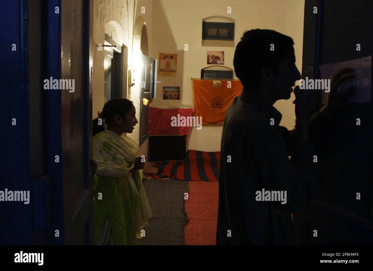 Sikh refugees set up temporary residence in a room at the Hasanabdal ...