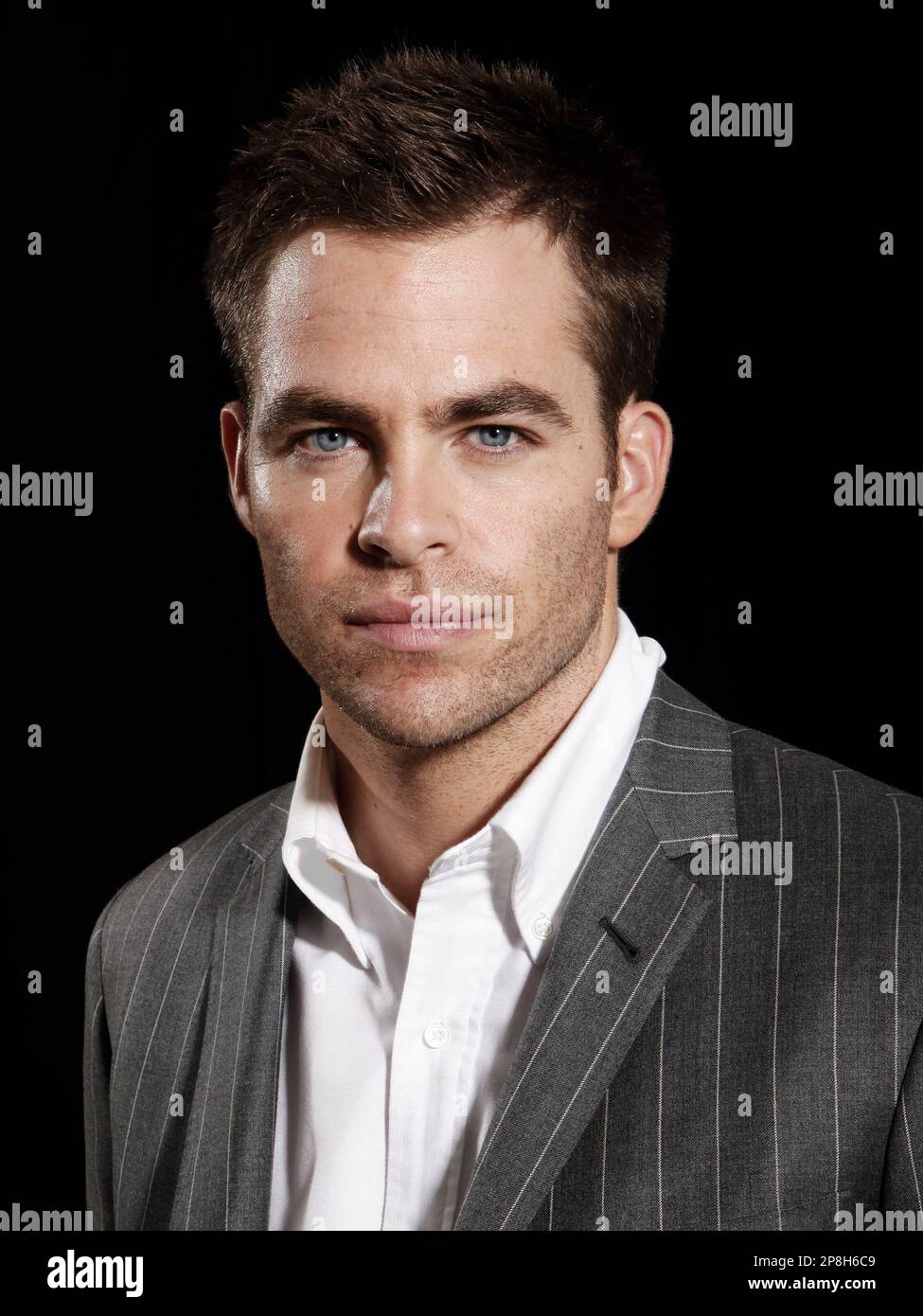 Actor Chris Pine, a cast member in the upcoming film "Star Trek", poses ...