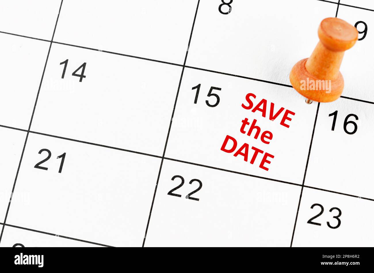 Close-up of a desk Calendar with a Save the Date message on it Stock ...