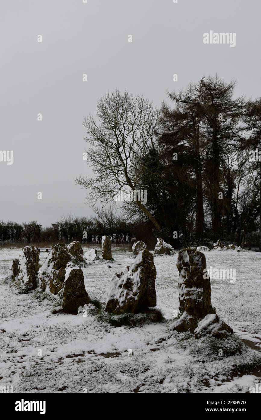 Rollright Stones in early march 2023 showing signs of a Snow Flurry in ...