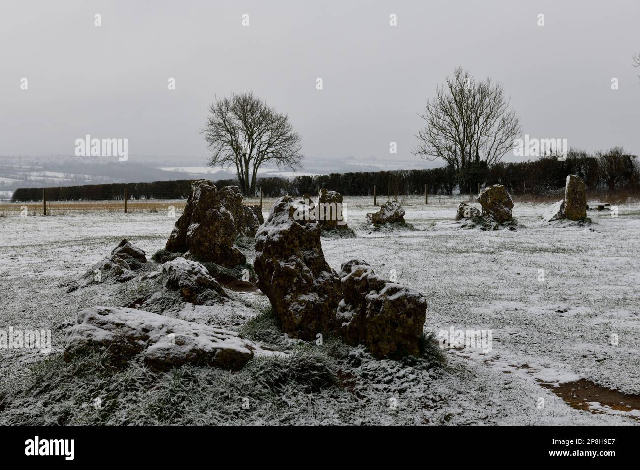 Rollright Stones in early march 2023 showing signs of a Snow Flurry in ...