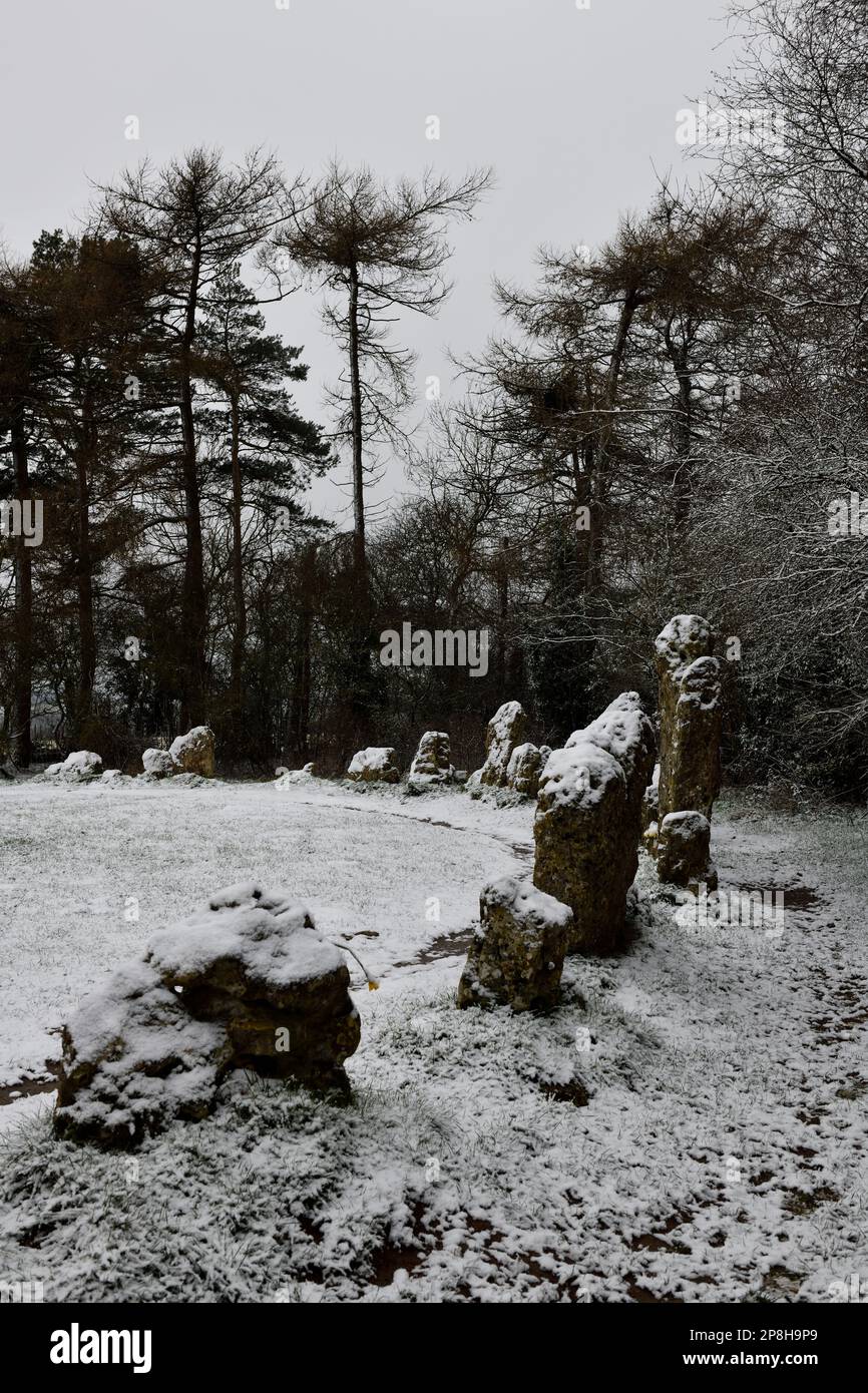 Rollright Stones in early march 2023 showing signs of a Snow Flurry in ...