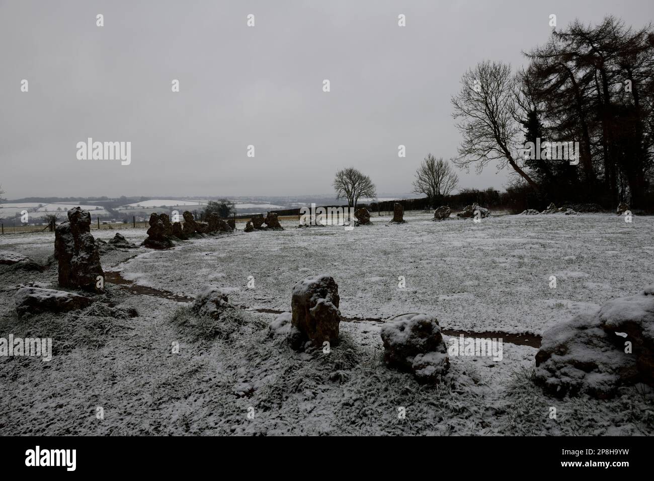 Rollright Stones in early march 2023 showing signs of a Snow Flurry in ...