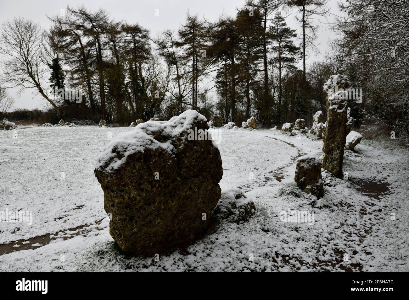 Rollright Stones in early march 2023 showing signs of a Snow Flurry in ...