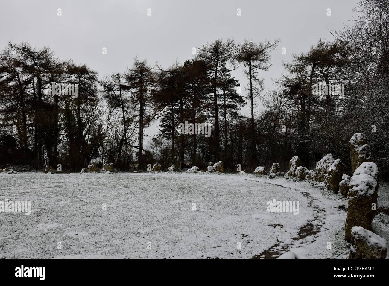 Rollright Stones in early march 2023 showing signs of a Snow Flurry in ...