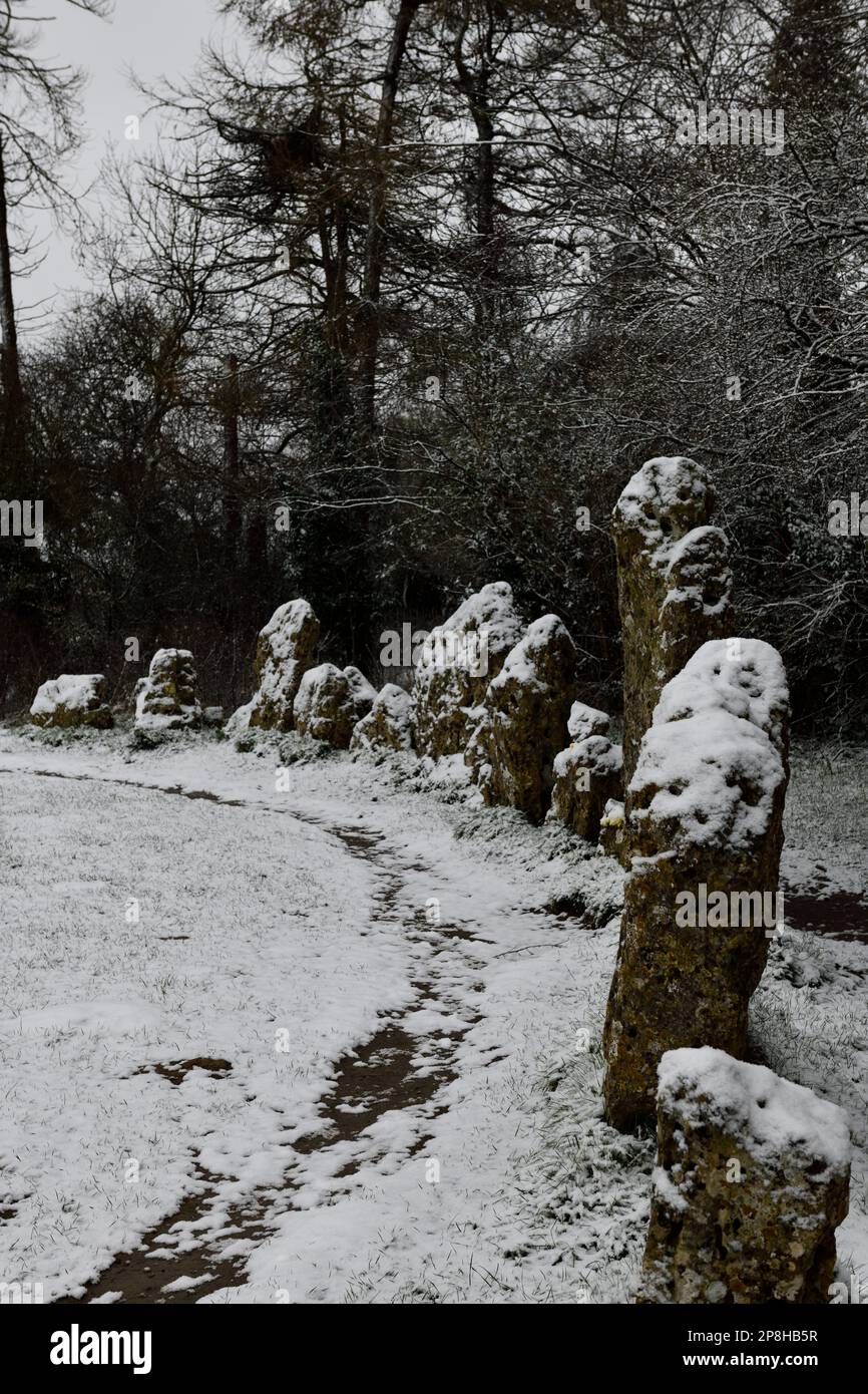 Rollright Stones in early march 2023 showing signs of a Snow Flurry in ...