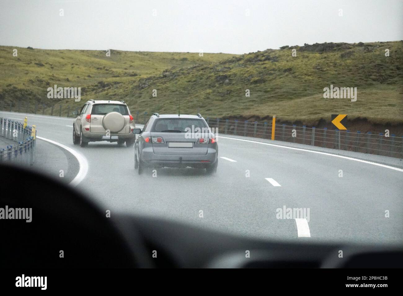 Driving a car - perspective of a driver Stock Photo - Alamy