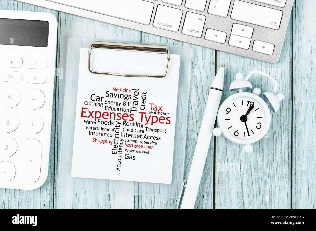 Clipboard paper pen calculator hi-res stock photography and images - Alamy