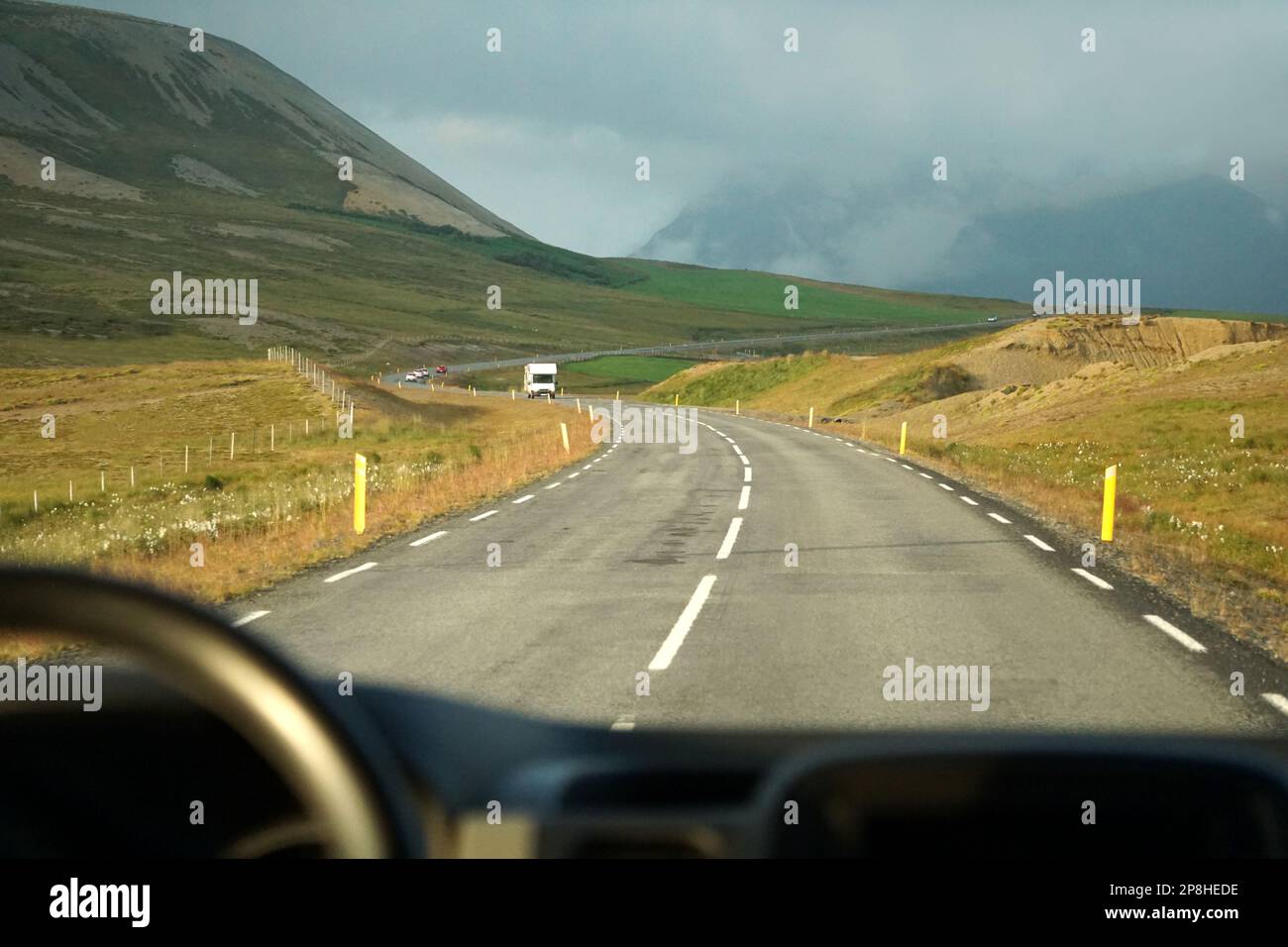 Driving a car - perspective of a driver Stock Photo - Alamy