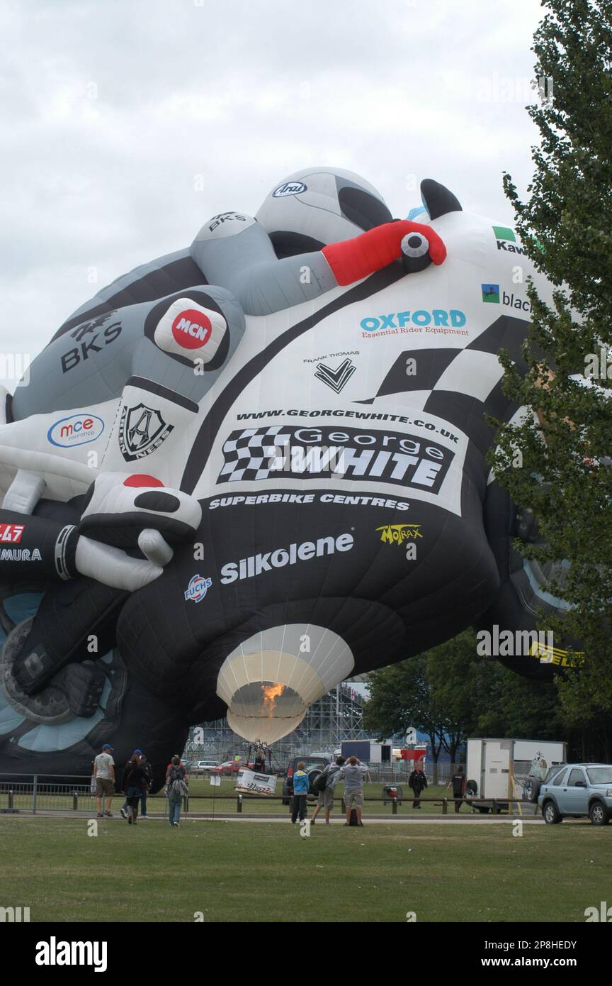 Unusual Hot Air Balloon at a Motorcycle Event in England Stock Photo ...