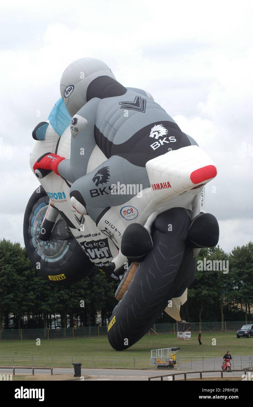 Unusual Hot Air Balloon at a Motorcycle Event in England Stock Photo ...
