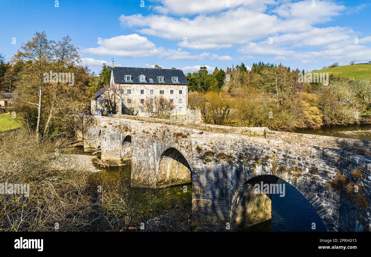English Village from a drone - Staverton, Totnes, Devon, England ...
