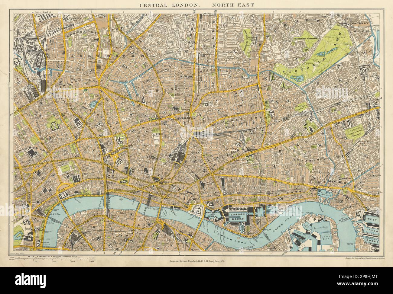 Central London N.E. City Clerkenwell Islington Hackney. STANFORD 1904 ...