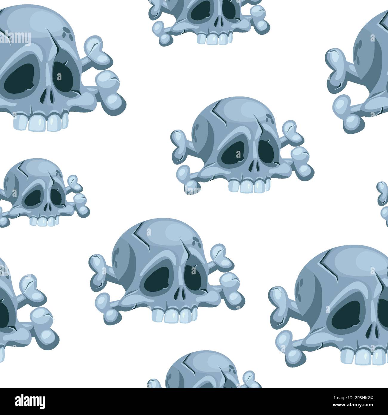 Seamless pattern with Human skull and crossbones, head of skeleton ...