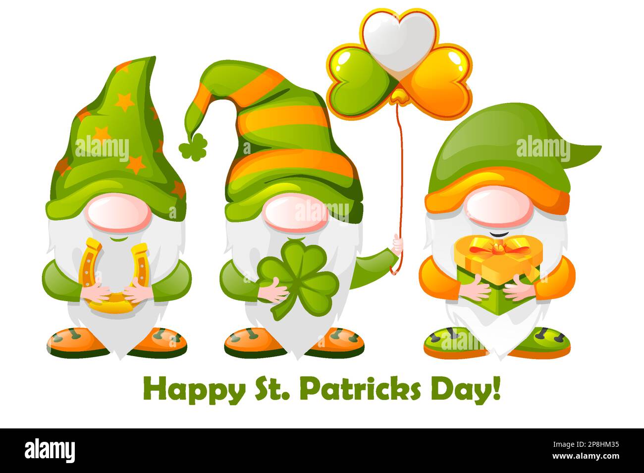 Irish gnomes. Vector illustration Happy St Patricks Day Stock Vector ...