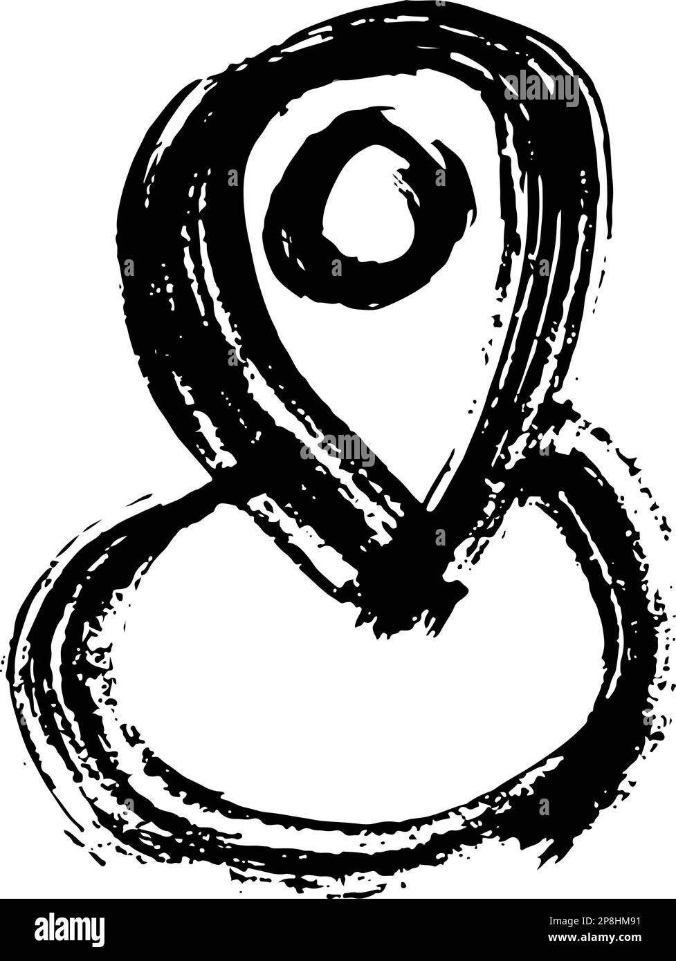 Dry Brush Map Point Pin Grunge Sign Stock Vector Image & Art - Alamy