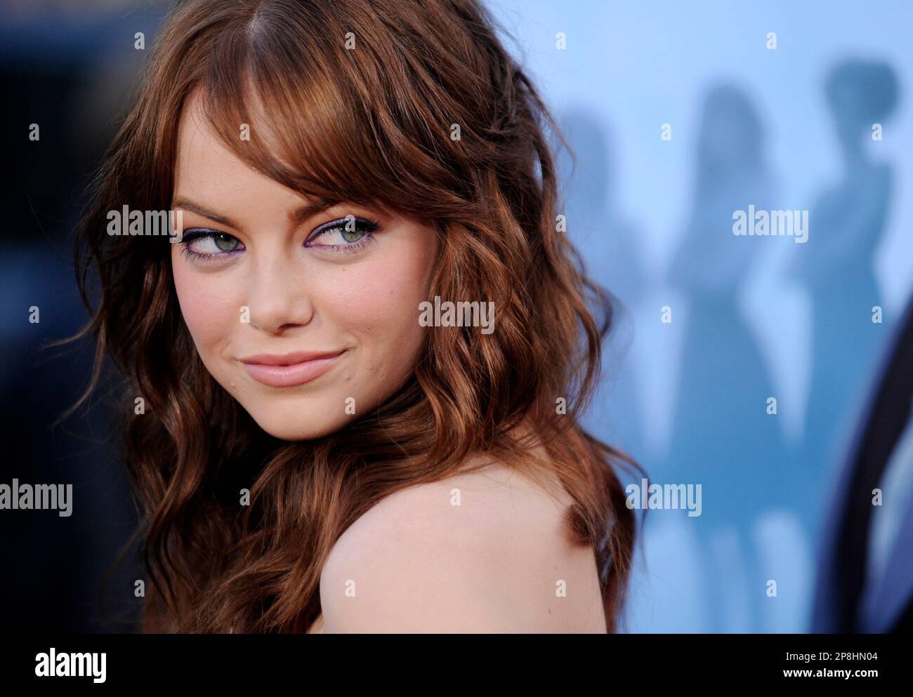 Emma Stone, a cast member in "Ghosts of Girlfriends Past," poses at the ...